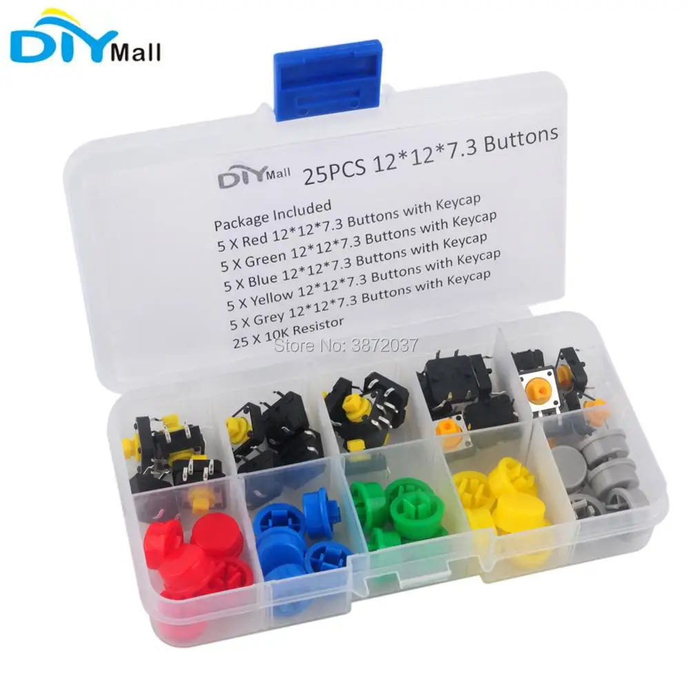 Switches Electrical Equipment & Supplies Pushbutton Switches 25Pcs 12 ...