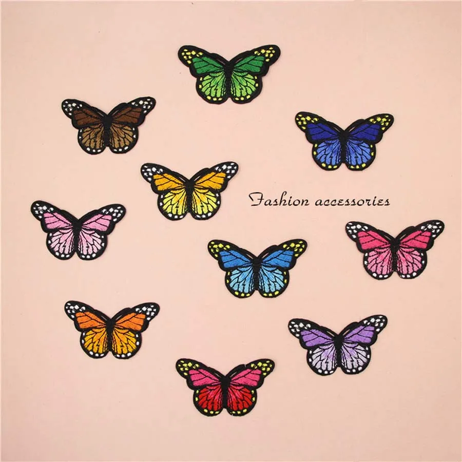 Fabric Embroidered Colored Butterfly Patch Clothes Sticker Bag Sew Iron ...