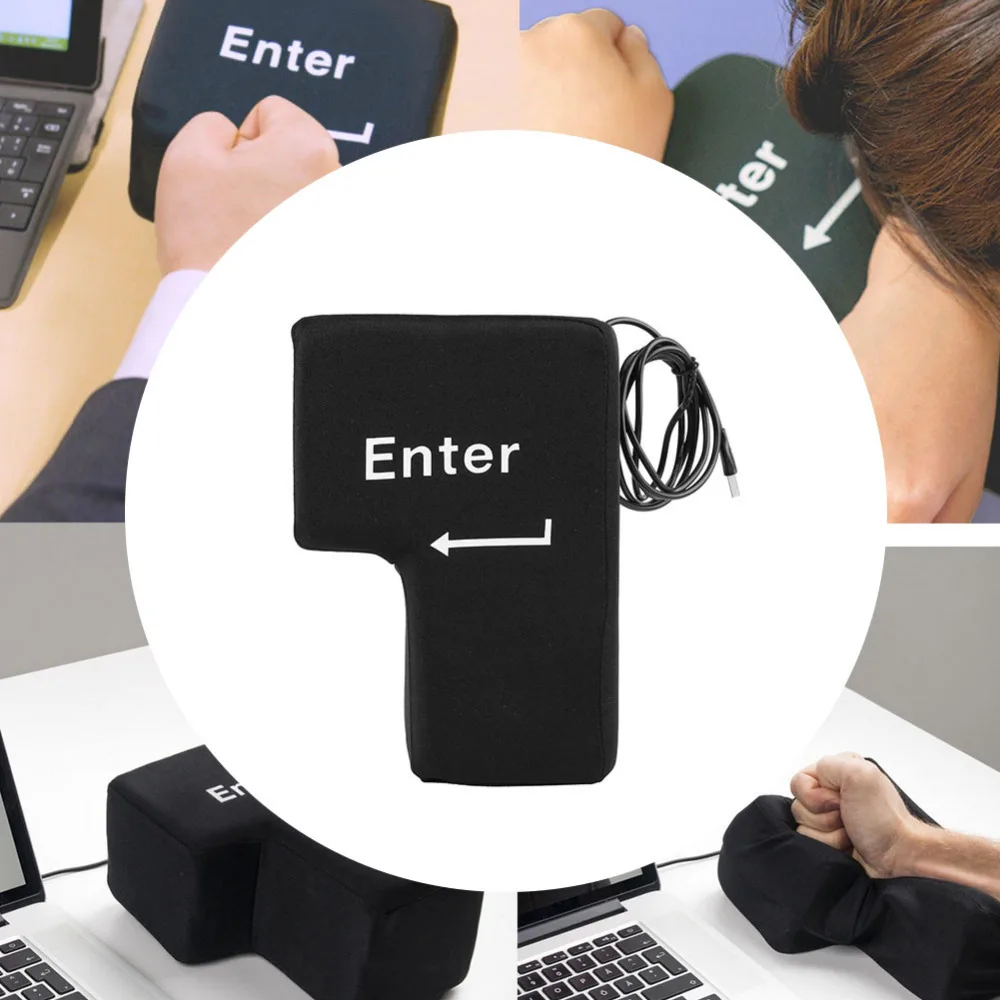 Usb Port Big Enter Key Shape Stress Relief Gadget Pillow Soft Sponge