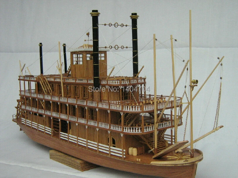 Free Shipping Scale Wood Boat 1/100 Classic Wooden Steam-ship Building ...