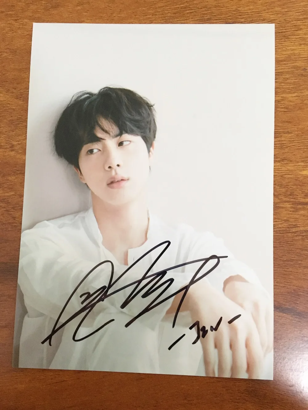 hand signed BTS JIN autographed photo free ship 5*7 082018A-in Cards ...