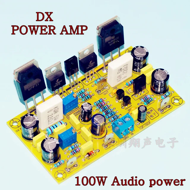 DX AMP 100W 4R mono audio amplifier board ON NJW0281 NJW0302 + TIP41 ...