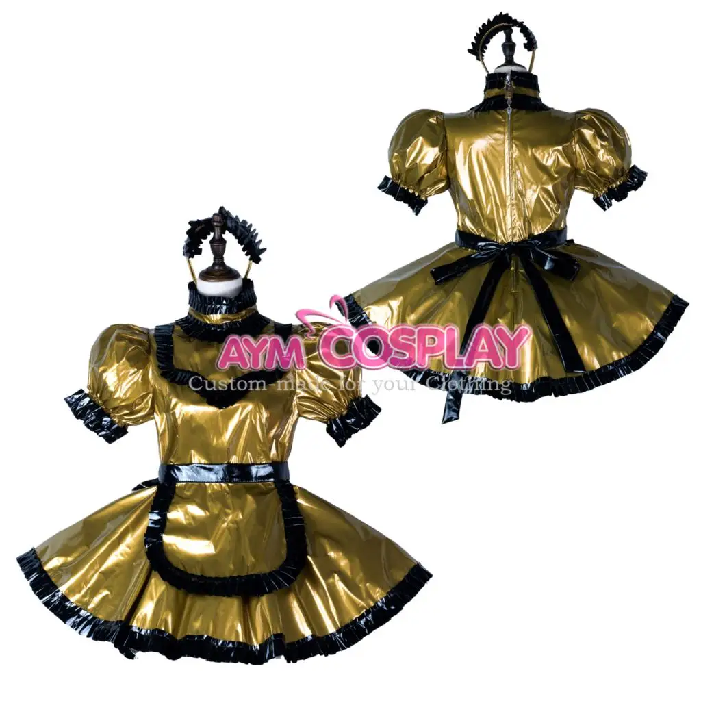 PVC Sissy maid dress Vinyl lockable Uniform Tailor made[G2356]-in Women ...
