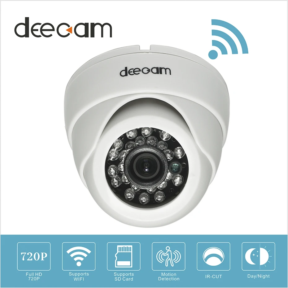 Decam Wireless IP Camera Dome Wifi HD 720p Mini IP Camera MP Night ...