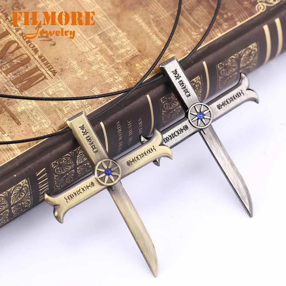 Dracule Mihawk Cross Sword Kogatana Zinc Alloy Necklaces | One piece ...