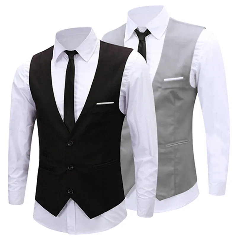 Vests Chaleco Hombre Men Suit Vest Mens Clothing British Style Slim