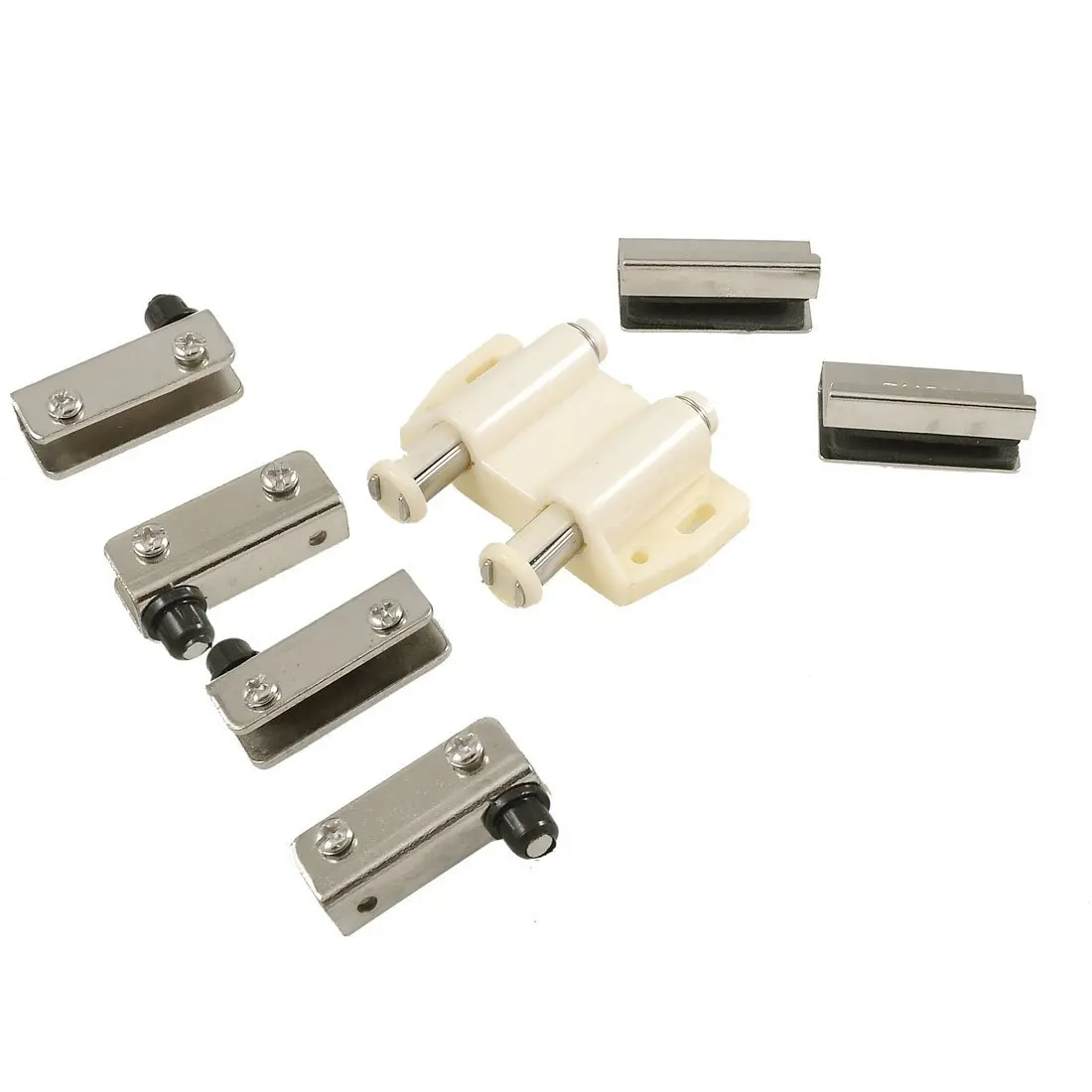 Home Office Glass Door Double Push Head Magnetic Catch Latch w Clamps ...