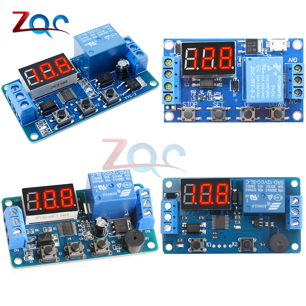 Dc 5v/12v Led Digital Display Home Automation Delay Relay Trigger Time Circuit Timer Control ...