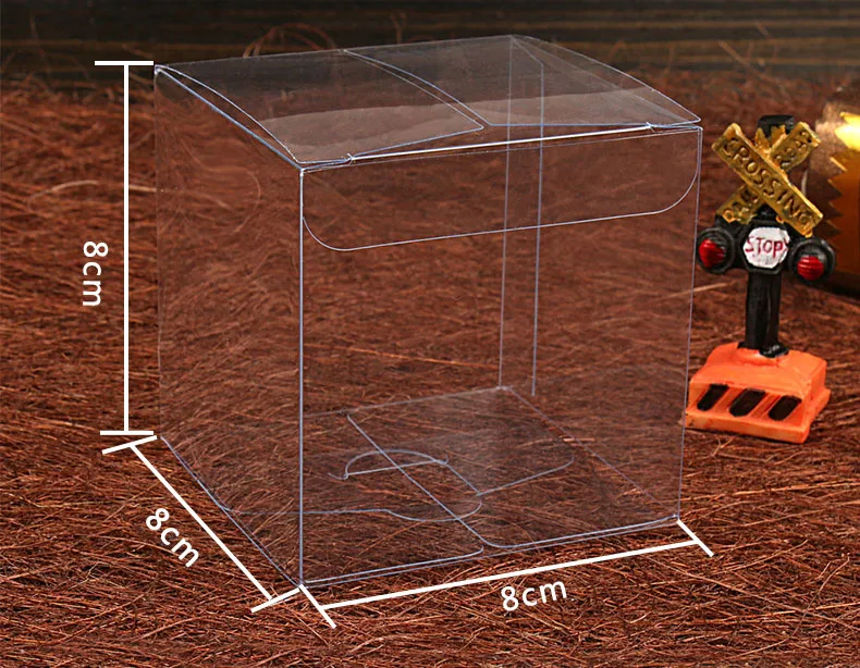 20pcs 8*8*8cm Transparent Waterproof PVC Boxes Packaging Small Plastic ...