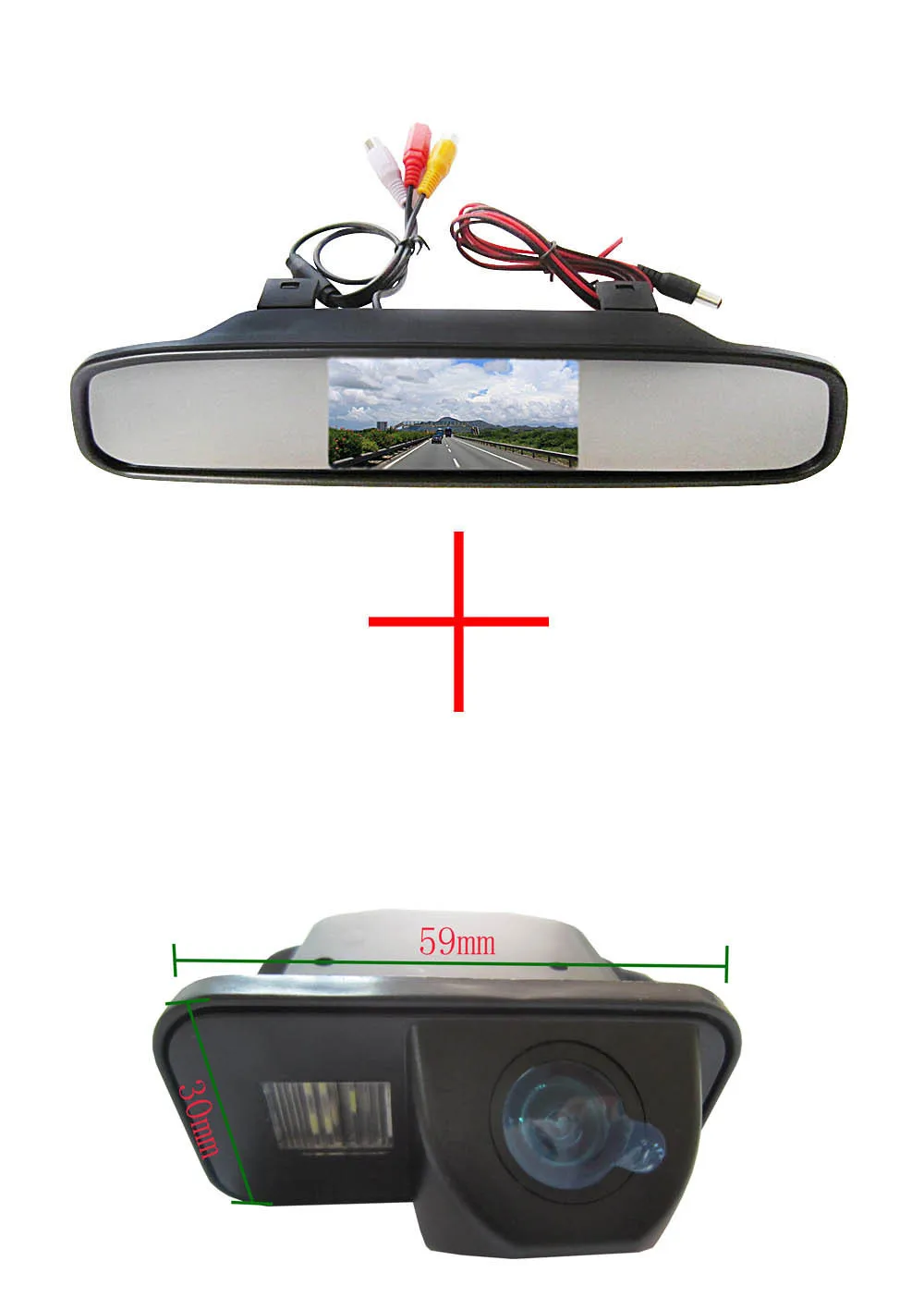 4.3 Inch Led Long Mirror Monitor With Car Rear View Ccd Camera For ...