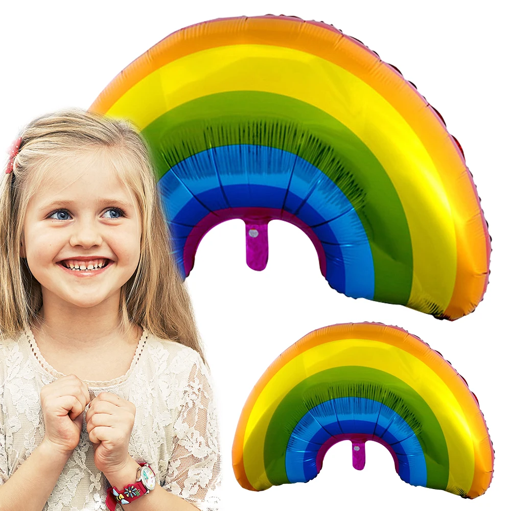 1Pc Large Rainbow Birthday Balloons Modeling Aluminum Balloon Party ...