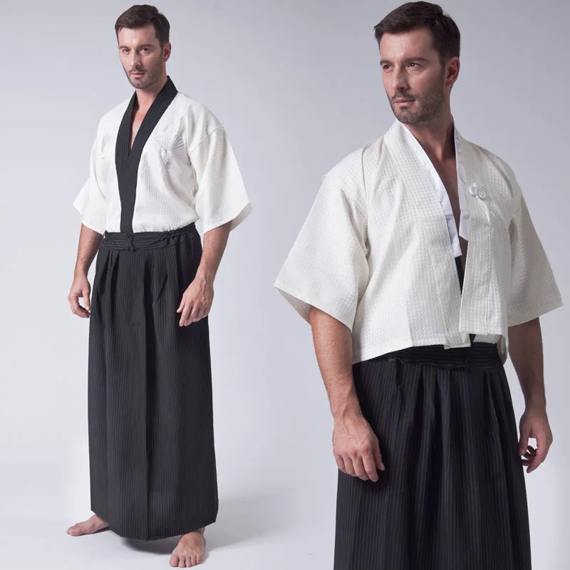 Vintage 3pc Japanese Men Warrior Kimono Traditional Yukata Haori ...