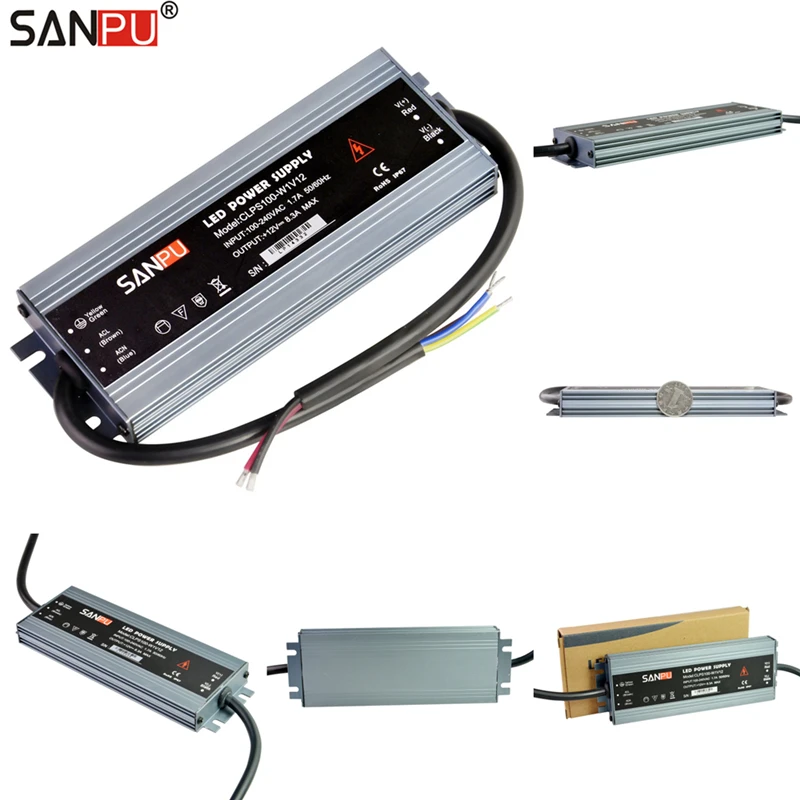 100W LED Power Supplies 12Vdc 8A AC to DC Lighting Transformers 12V ...