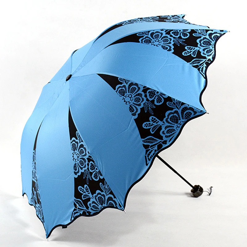 New UV sunshade Umbrella Rain Women Folding Cute Flouncing Lace Female ...
