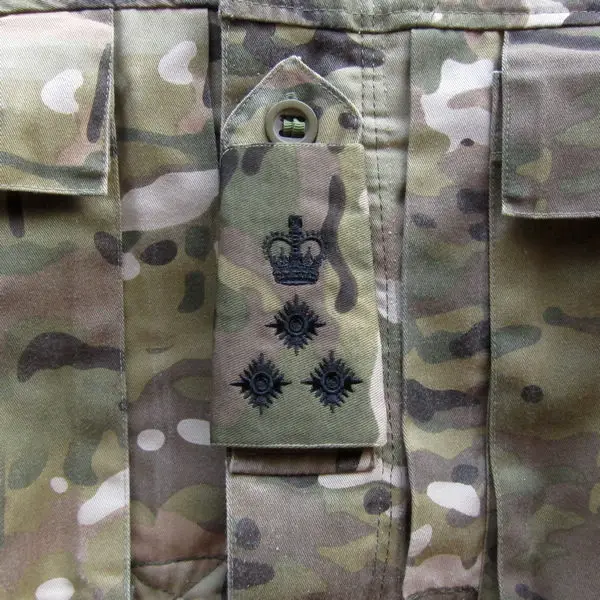 British Army Embroidery Multicam MTP Brigadier Black Rank Slides Morale ...