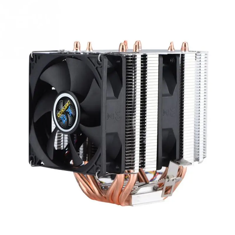 Quiet 4pin 6 Heatpipe CPU Cooler Dual tower Air Cooling 800 2200 ...
