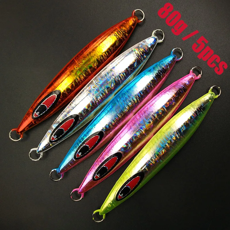 Lunker slow metal Jig 80g versatile slow glow fishing jigging tuna ...