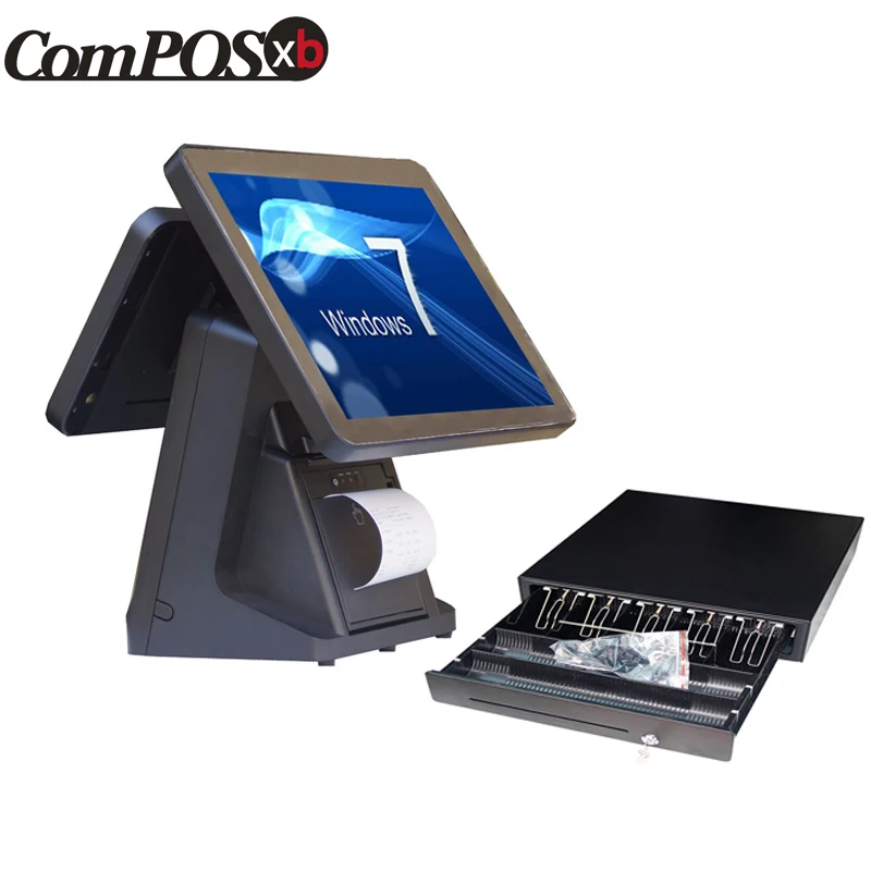 New 15 inch TFT LED Flat capacitive touch screen pos system and 12 inch ...