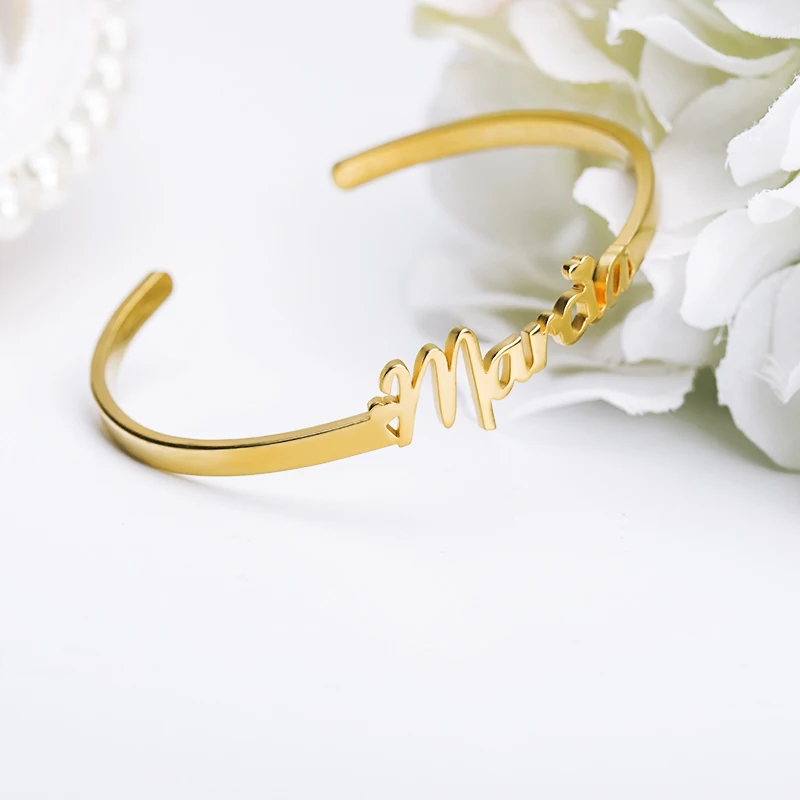 Customized Nameplate Name Bracelets For Women Personalized Stainless ...