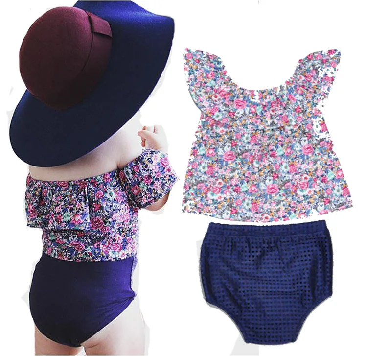 Fashion Toddler Baby Girls Clothes Set Summer 2pcs Cotton Flower Top ...