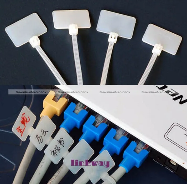 200pcs Zip Ties Write On Ethernet RJ45 RJ12 Wire Cable Label Mark ...