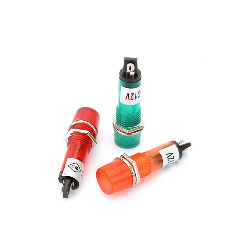 3 Pcs 2 Terminals Neon Indicator Lamp Pilot Lights DC 24V-in Switches ...