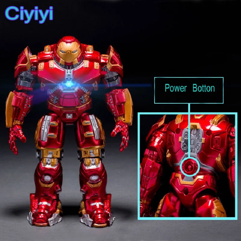 Anime The Avengers Iron Man Hulkbuster Led Light Action Figure Toy High ...