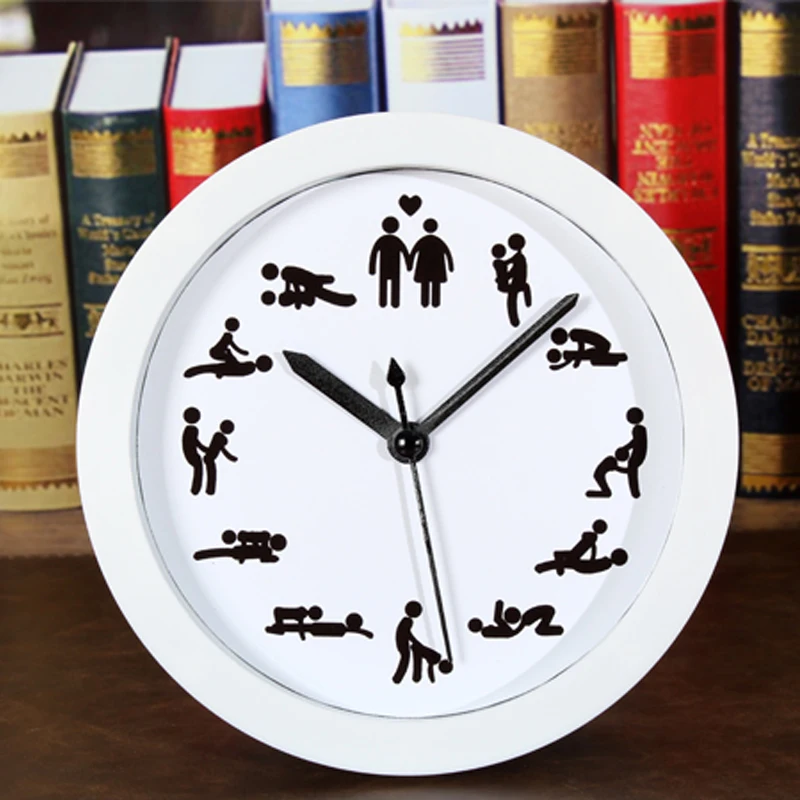 Wooden Sexual Posture Alarm Clock Needle Display Wakeup Clock Masa Saati Desktop Clock For