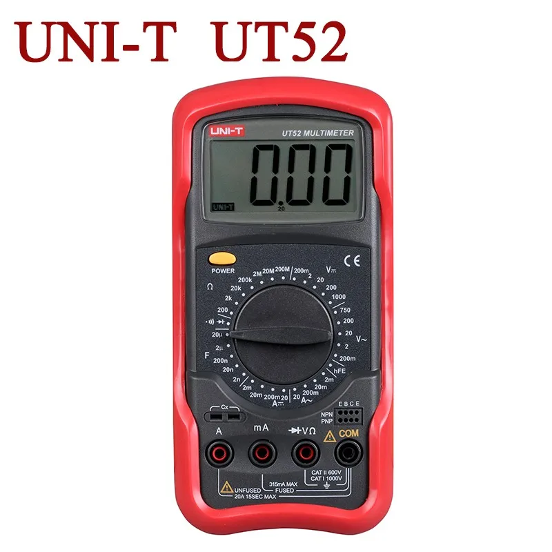 UNI-T-UT52-LCD-Digital-Multimeter-AC-DC-Voltmeter-Amp-Ohm-Capacitance ...