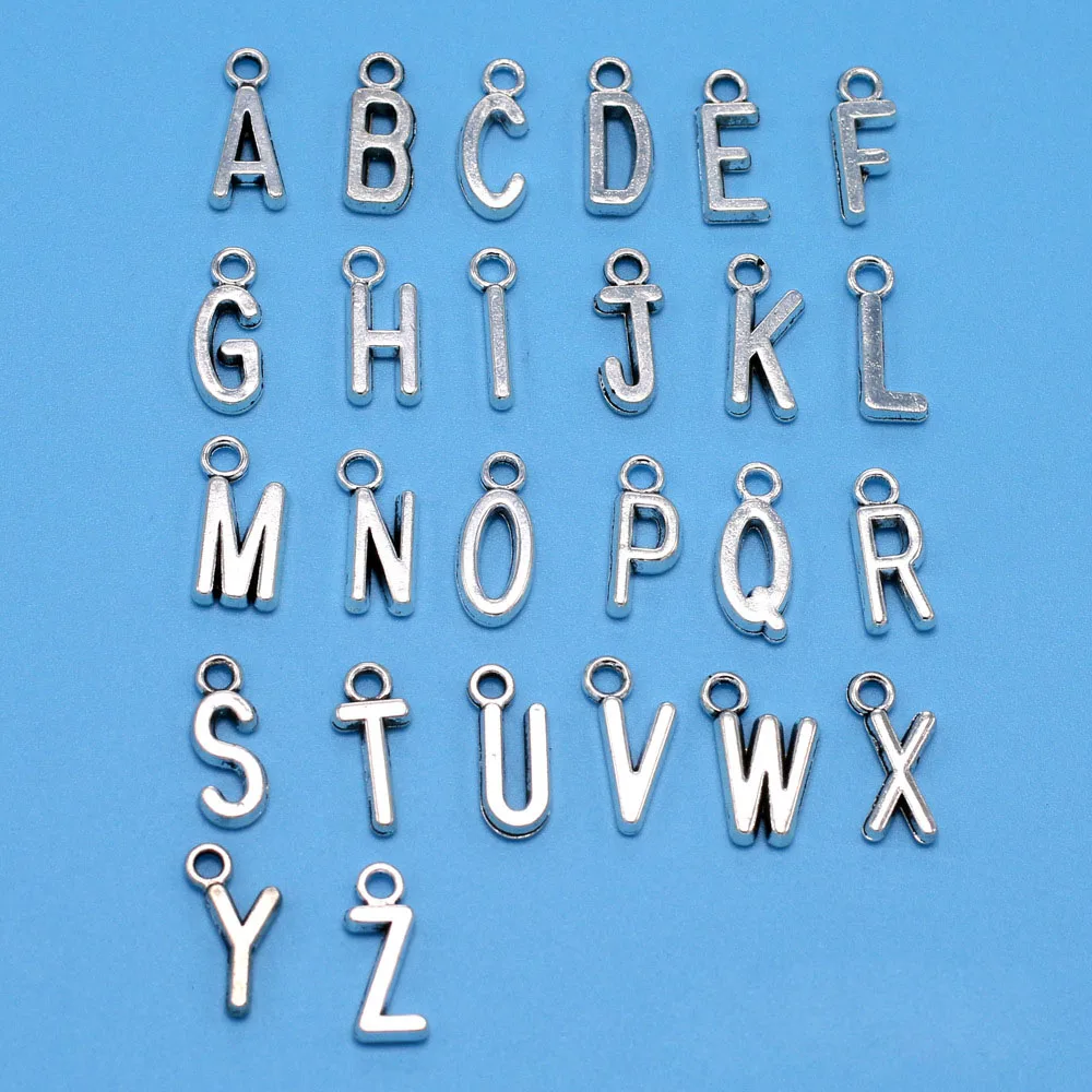 26pcs Alphabet Charms Metal Initial A Z Letter Charms Each Alphabet ...
