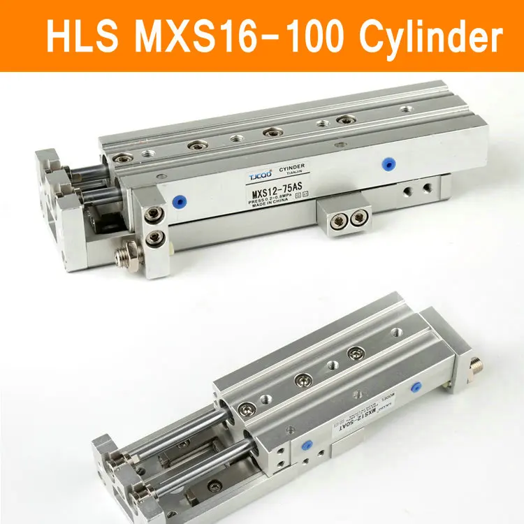 HLS MXS16 100 SMC Type MXS series Cylinder MXS16 100A 100AS 100AT 100B Air Slide Table Double ...