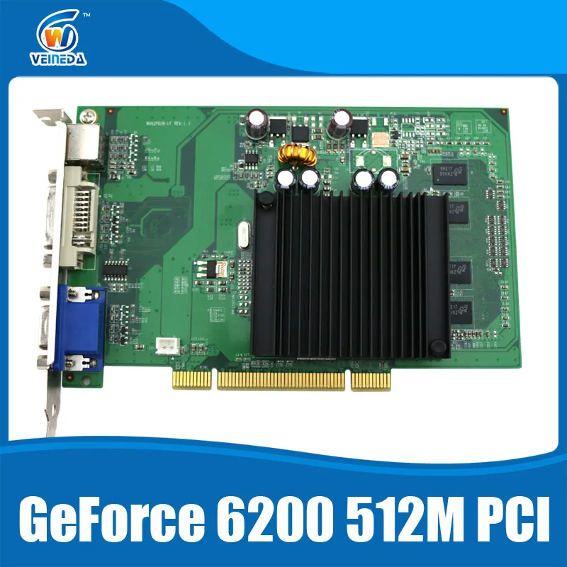 PCI tarjeta de video Geforce 6200 512 MB DDR2 tarjeta gráfica DVI/VGA ...