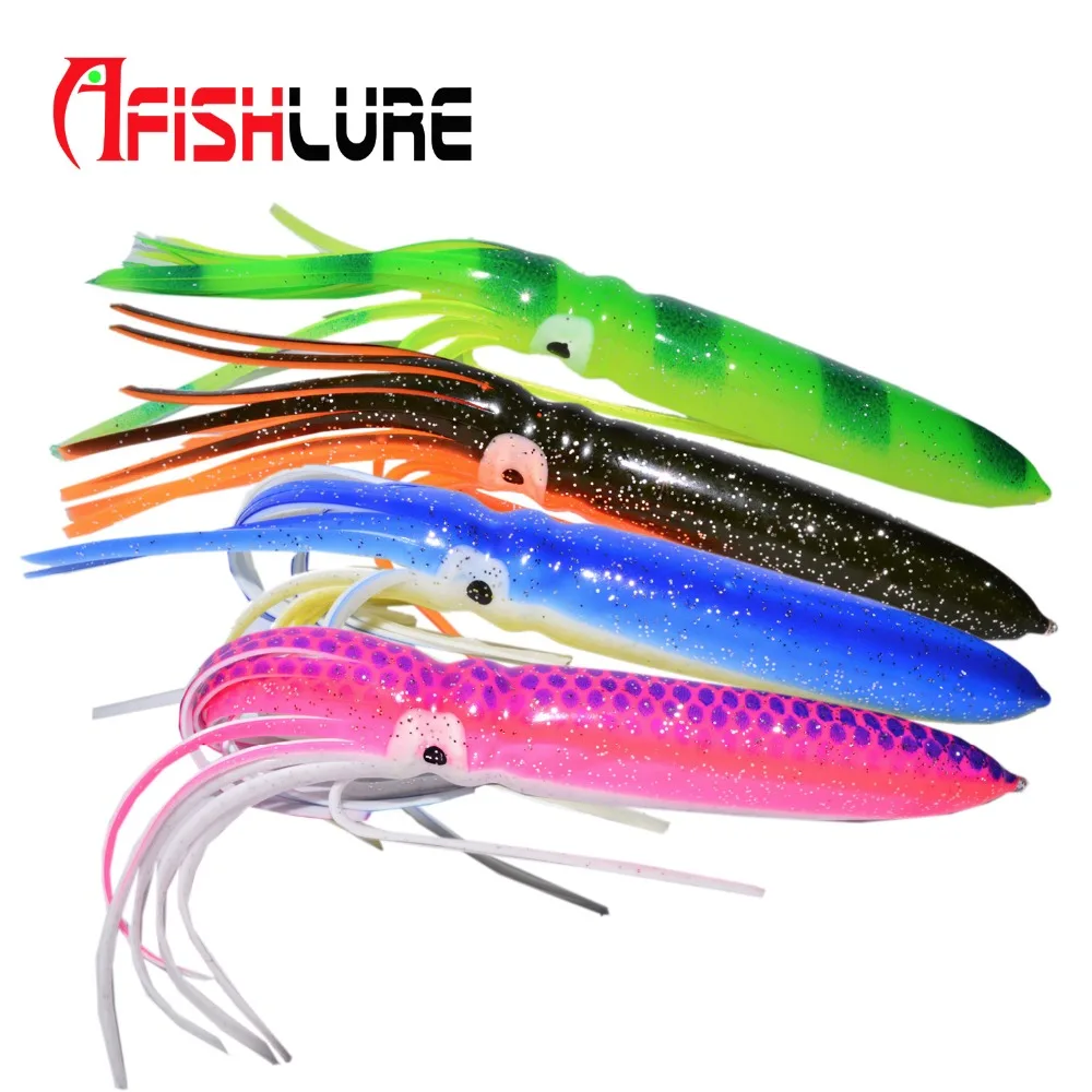 4pcs/lot Big Soft Octopus180mm15g squid jigs fishing false bait octopus ...