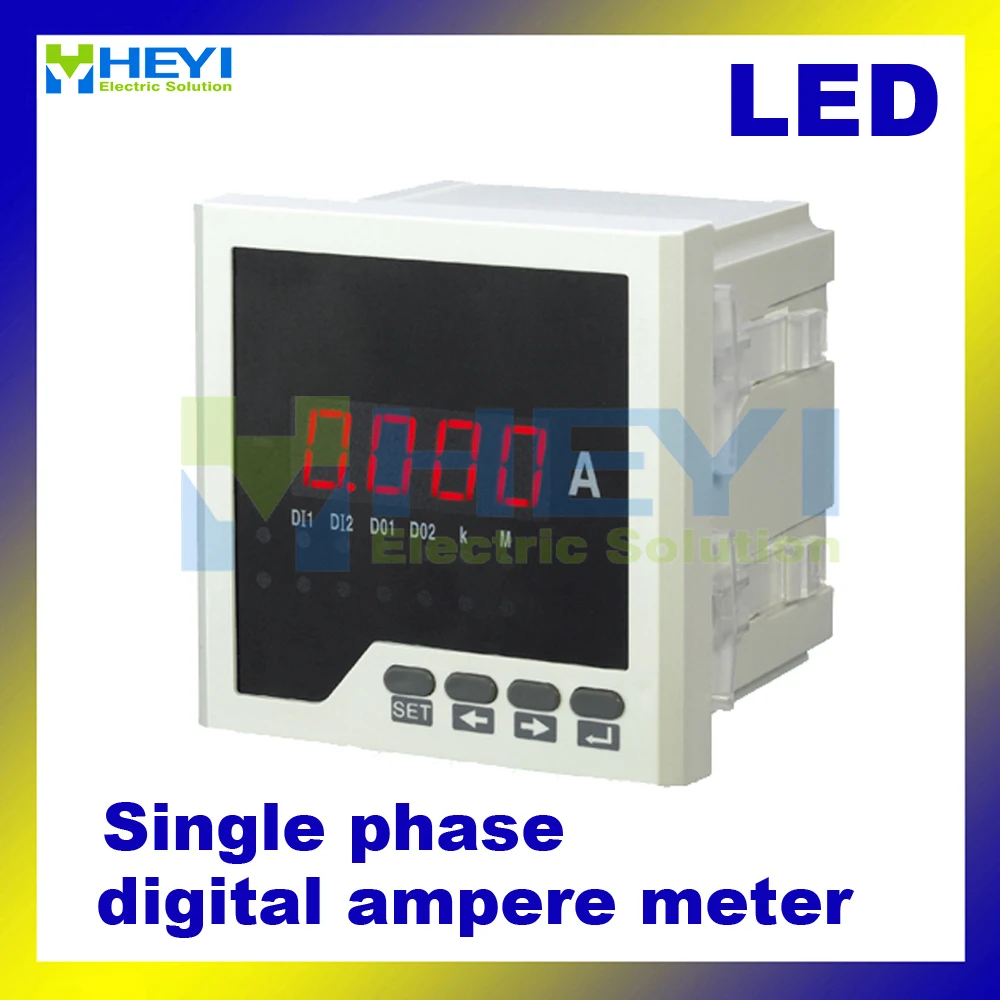 LED Single phase digital ampere meter HY AA series square type current ...