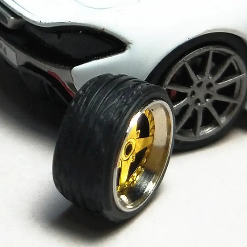 New Style 1:64 Model Modified Tire Diecasts Alloy Wheel Tire Rubber Toy ...