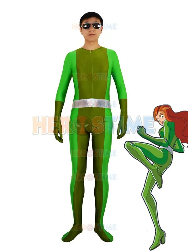 Green Totally Spies! Sam Green Spandex Superhero Costume lycra zentai ...