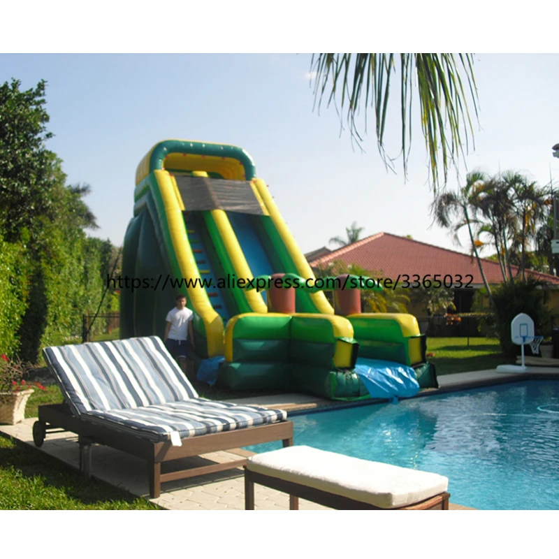 Tobogán inflable seco para piscina, tobogán acuático inflable para ...
