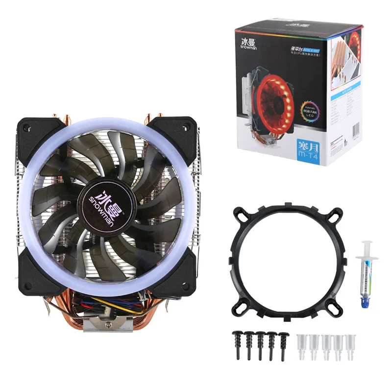New Universal Computer CPU Cooler Fan RGB 4Pin CPU Cooling Fans For ...