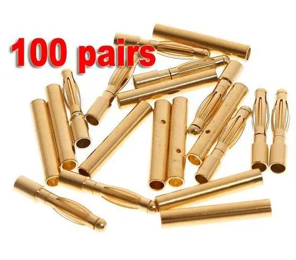 wholesale 100pairs/lot 2.0mm 2mm 2.0 Gold Bullet Connector plug Lipo RC ...