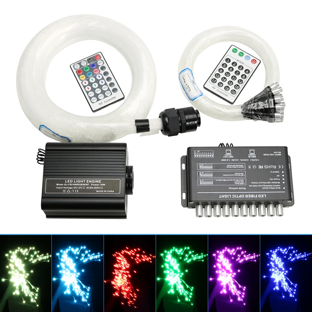 16W RGBW LED Fiber Optic Star Ceiling light Kit Mixed 310/335 Strands ...