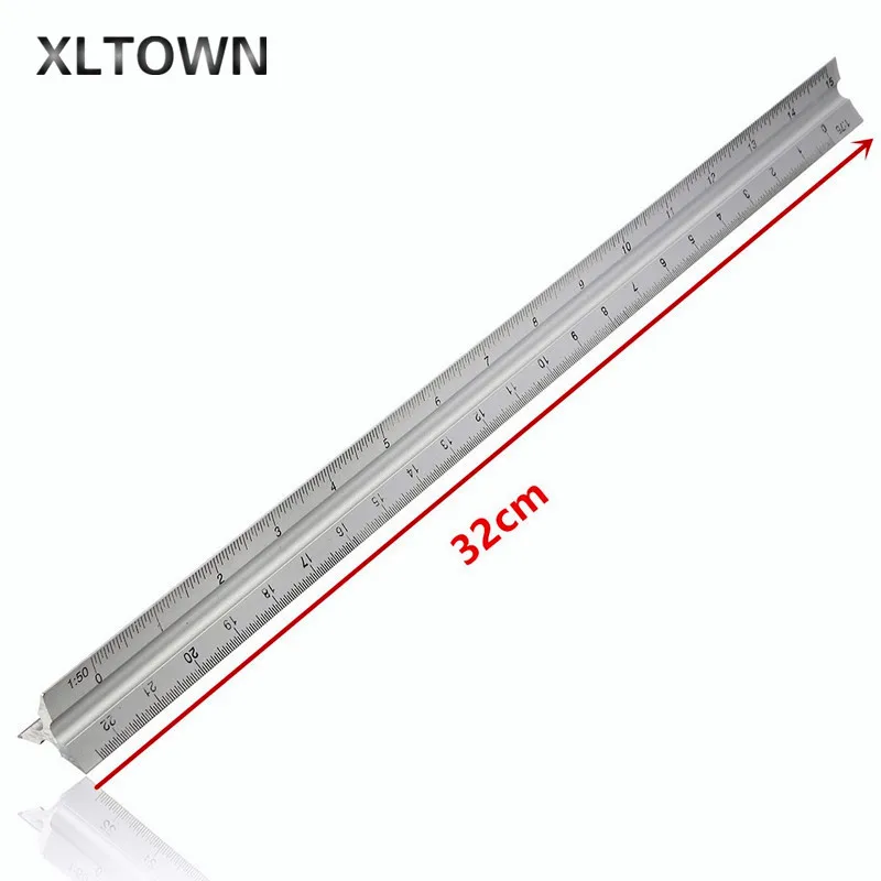 Xltown New 30cm Aluminium Metal Triangle Scale Ruler Architect ...