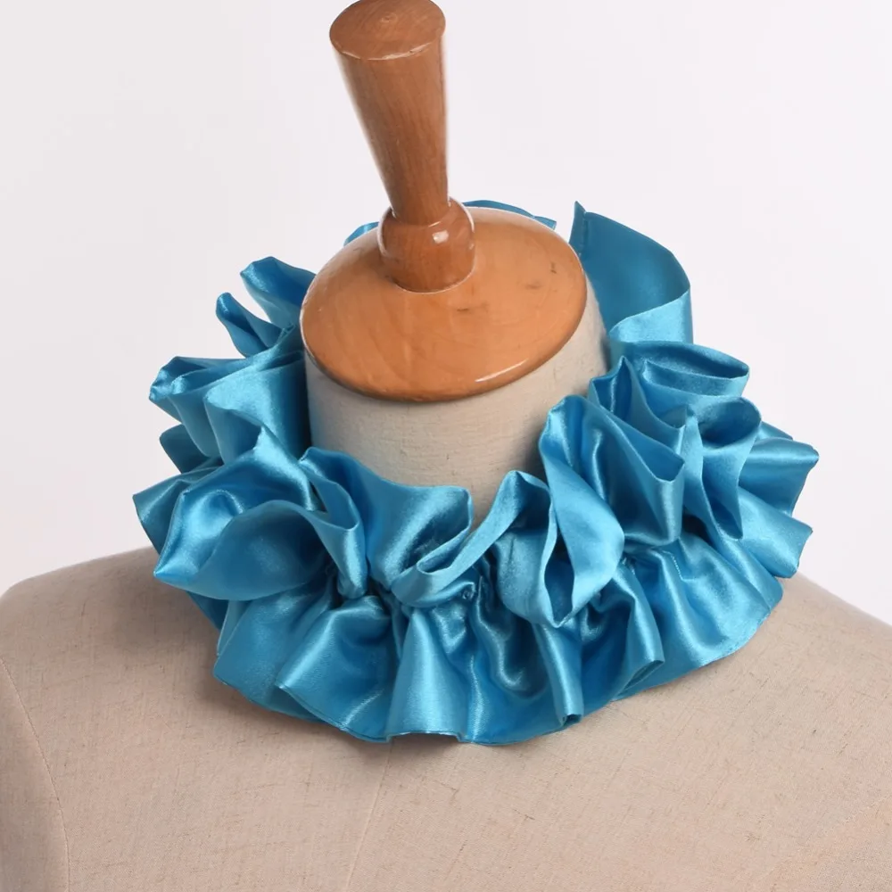 1pc Vintage Victorian Ruffled Neck Ruff Collar Unisex Satin Choker ...