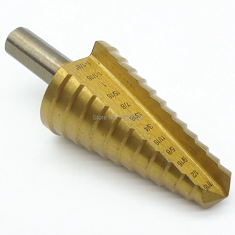 7/16" 1 1/8" SAE Step Drill Bit HSS 12 Steps Industrial Reamer ...