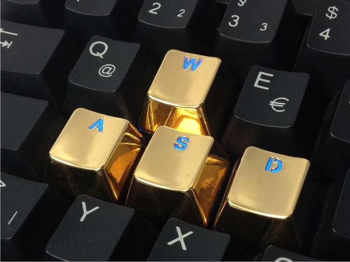 Wasd Key Backlight Golden Metal Keycaps Wasd Key Golden Backlight ...
