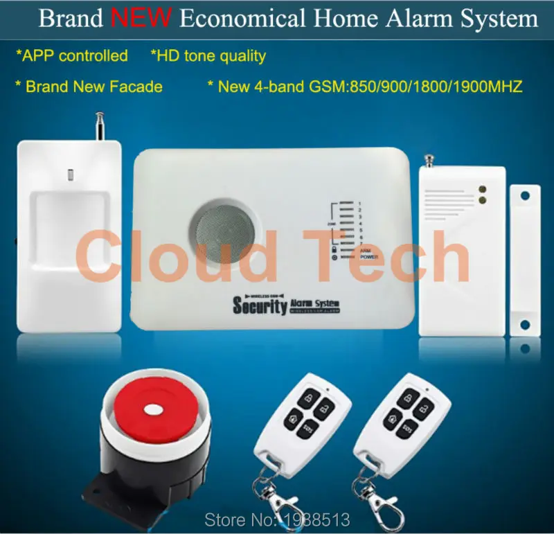 Cheap Home security GSM alarm system with APP control,7 defense zones,3 ...