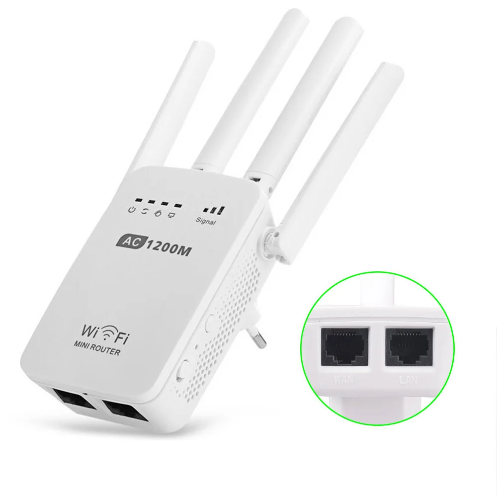 750/1200Mbps WIFI Repeater/Router/Access Point Dual Band Wireless Wi Fi ...