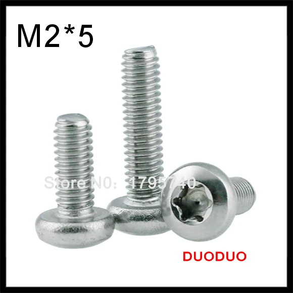 1000pcs DIN7985 M2 x 5 A2 Stainless Steel Torx Pan Head Machine Screw ...