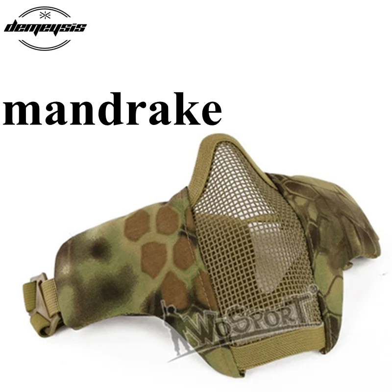 Tactical Airsoft Mask Half Lower Face Metal Steel Net The Field Outdoor ...