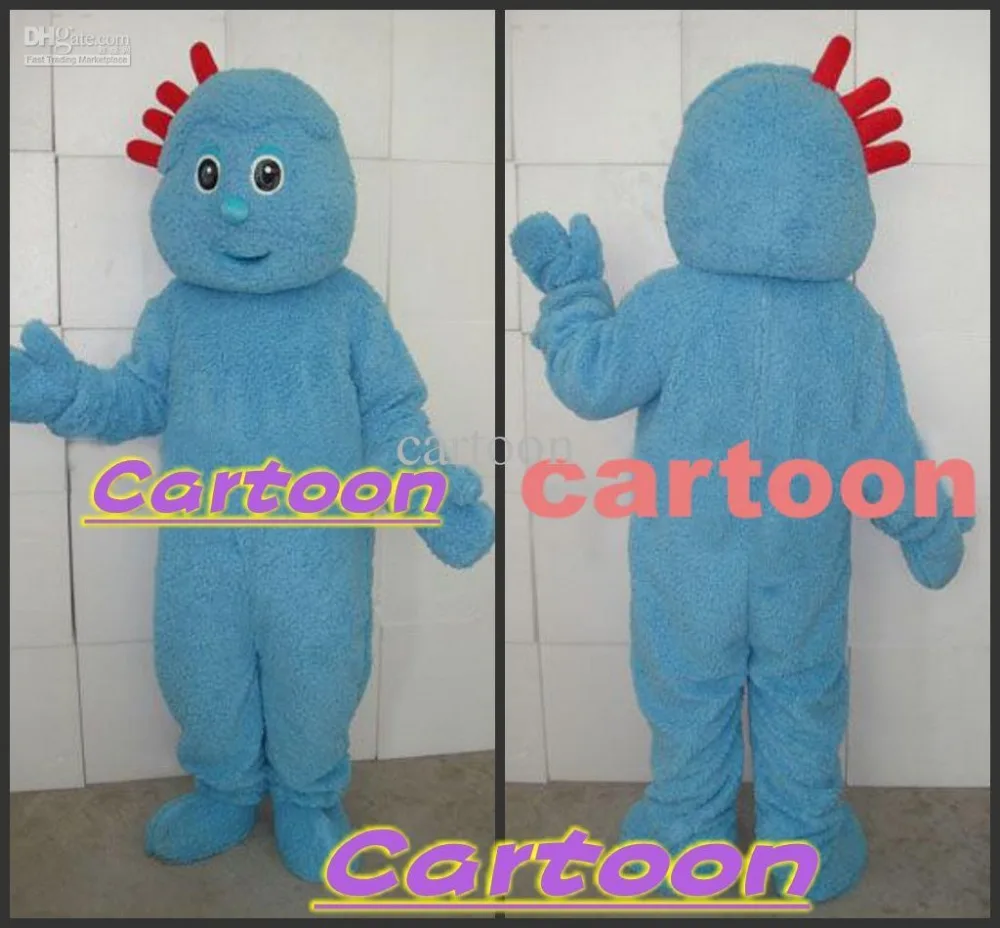 NEW BLUE Iggle Piggle cartoon Mascot Costume Fancy Dress Animal mascot ...