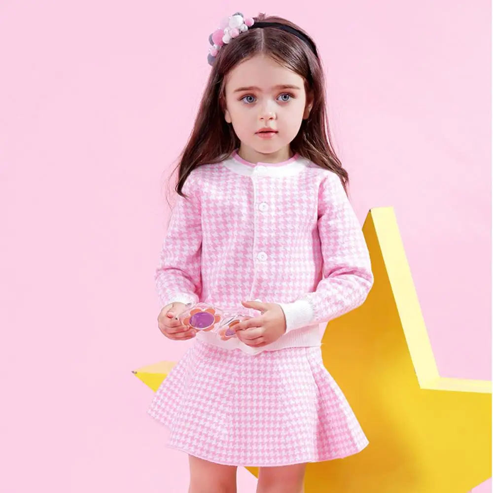 Girls Dress Sets Winter Long Sleeve Girls Knitwear Top Coat Tutu Dress ...
